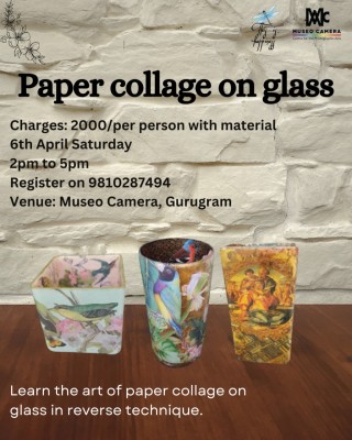 Paper Collage on Glass